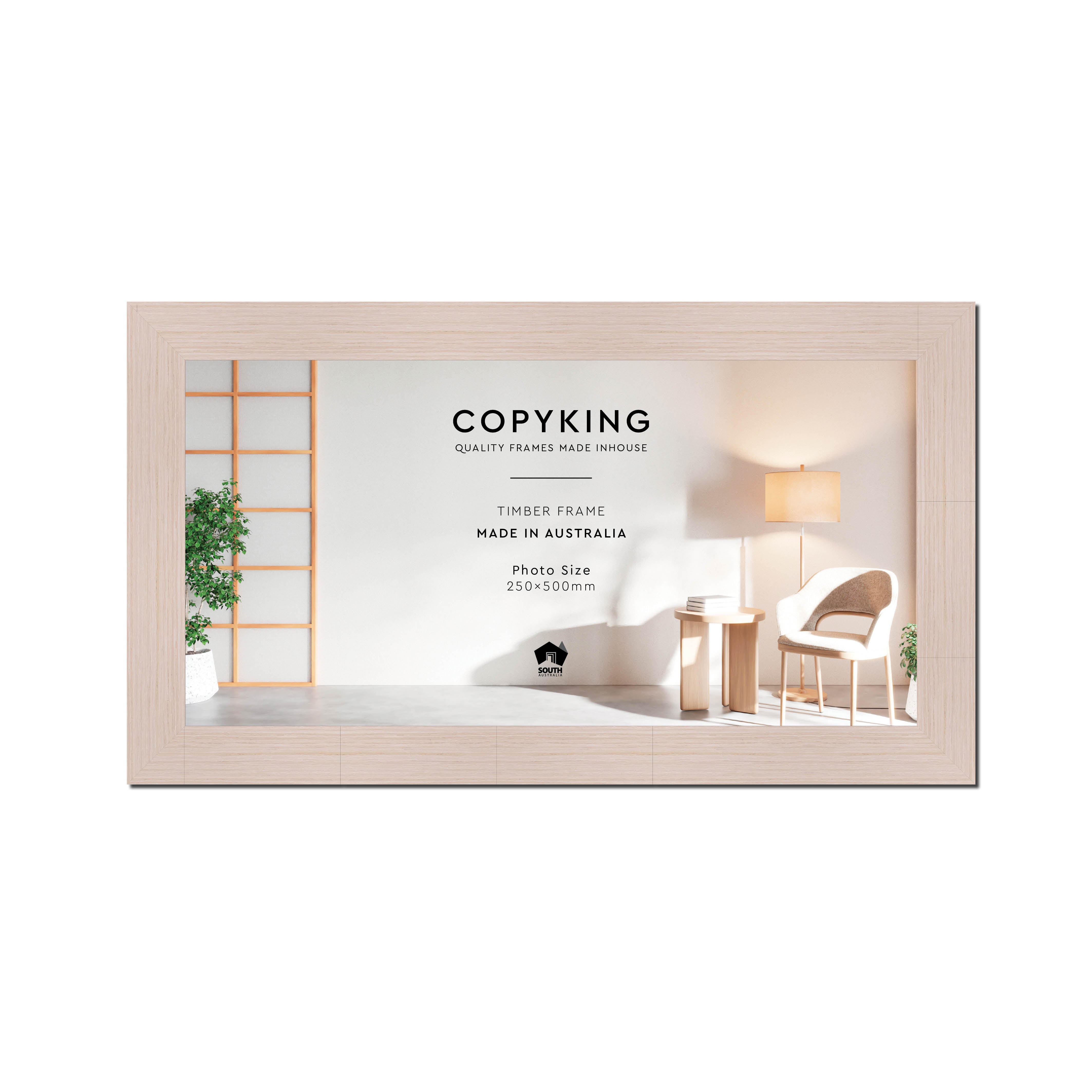 Grove White 40mm Wood Panoramic Photo Frame - 25cm x 50cm – Copyking