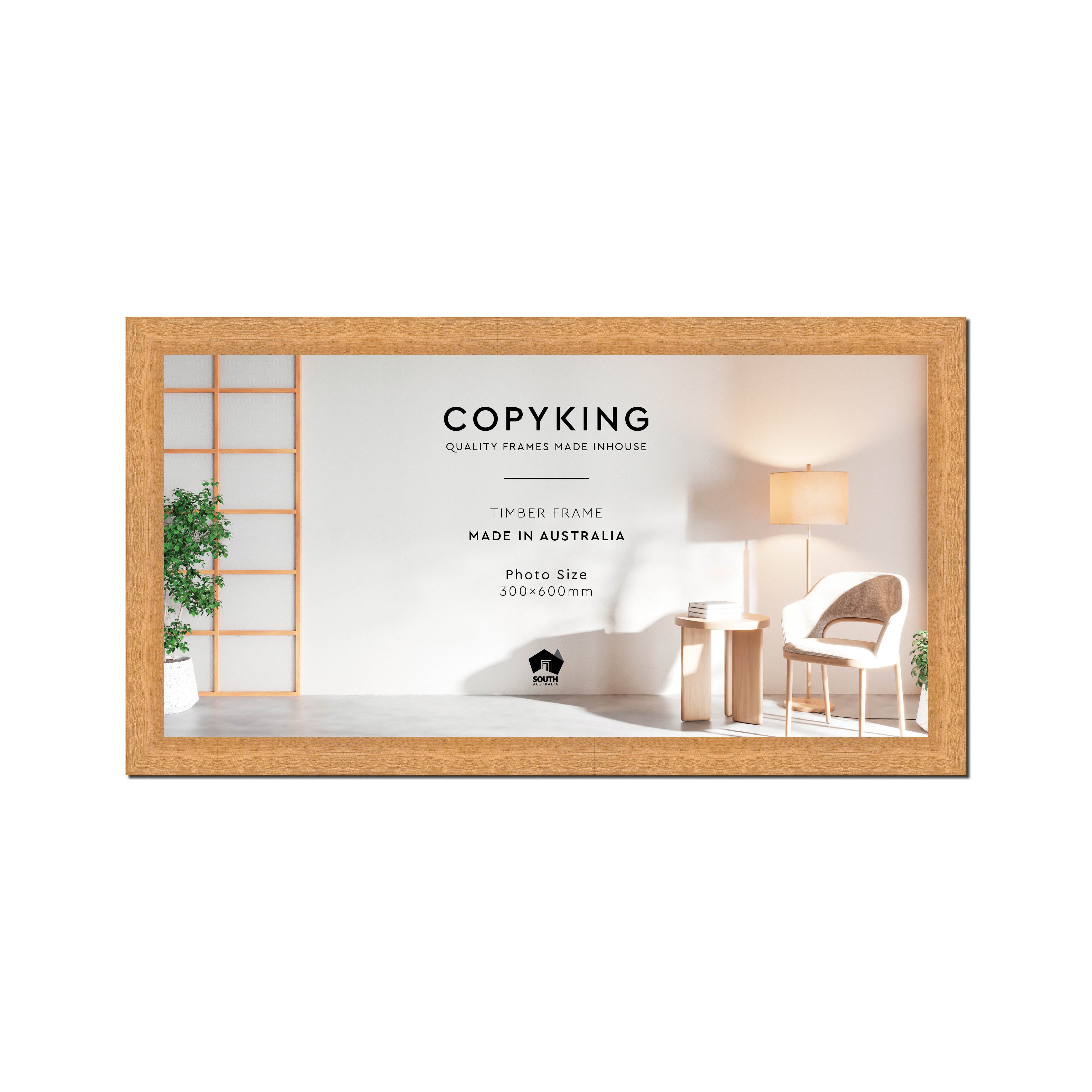 Prime Natural 30mm Wood Panoramic Photo Frame - 30cm x 60cm – Copyking
