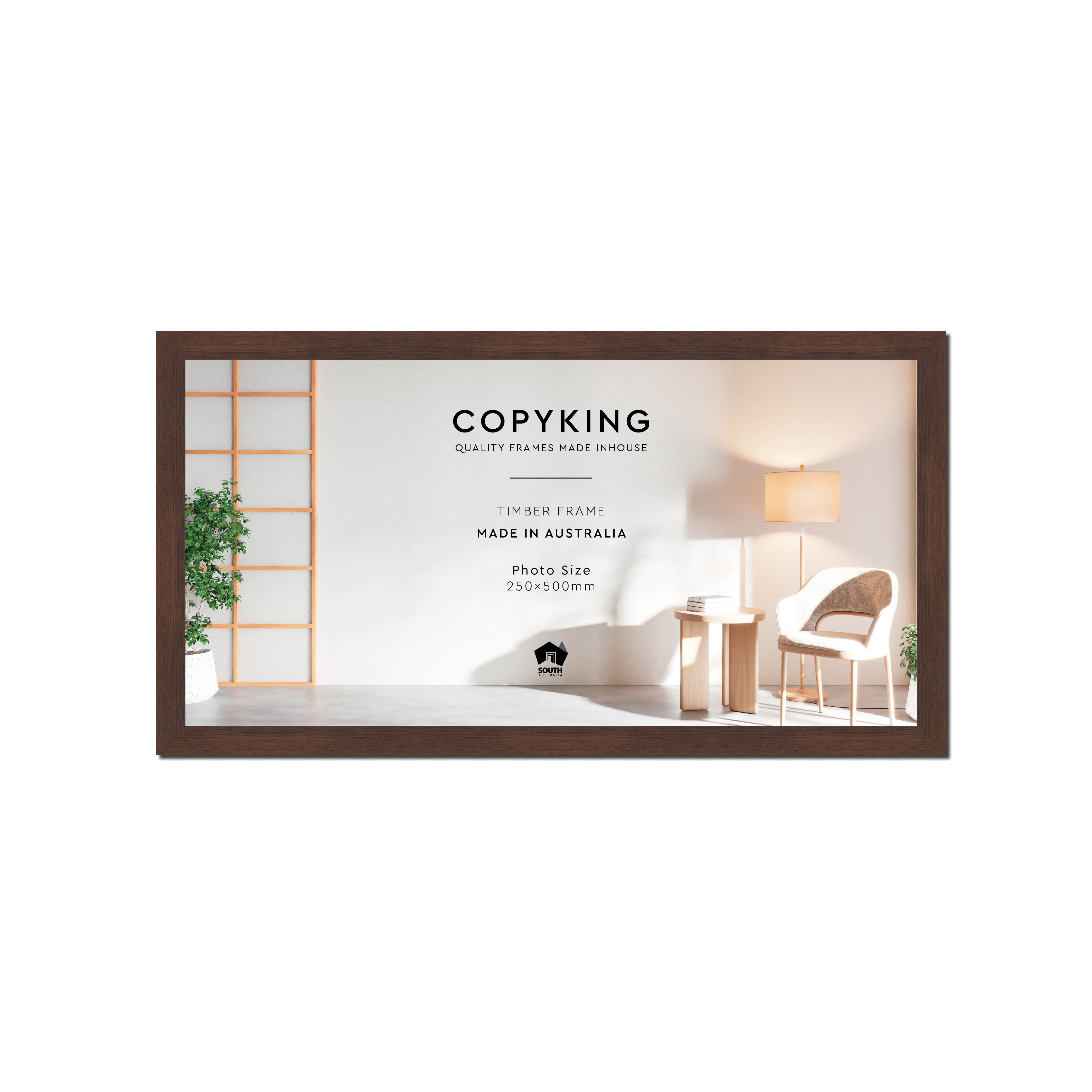 Prime Tobacco 20mm Wood Panoramic Photo Frame - 25cm x 50cm – Copyking