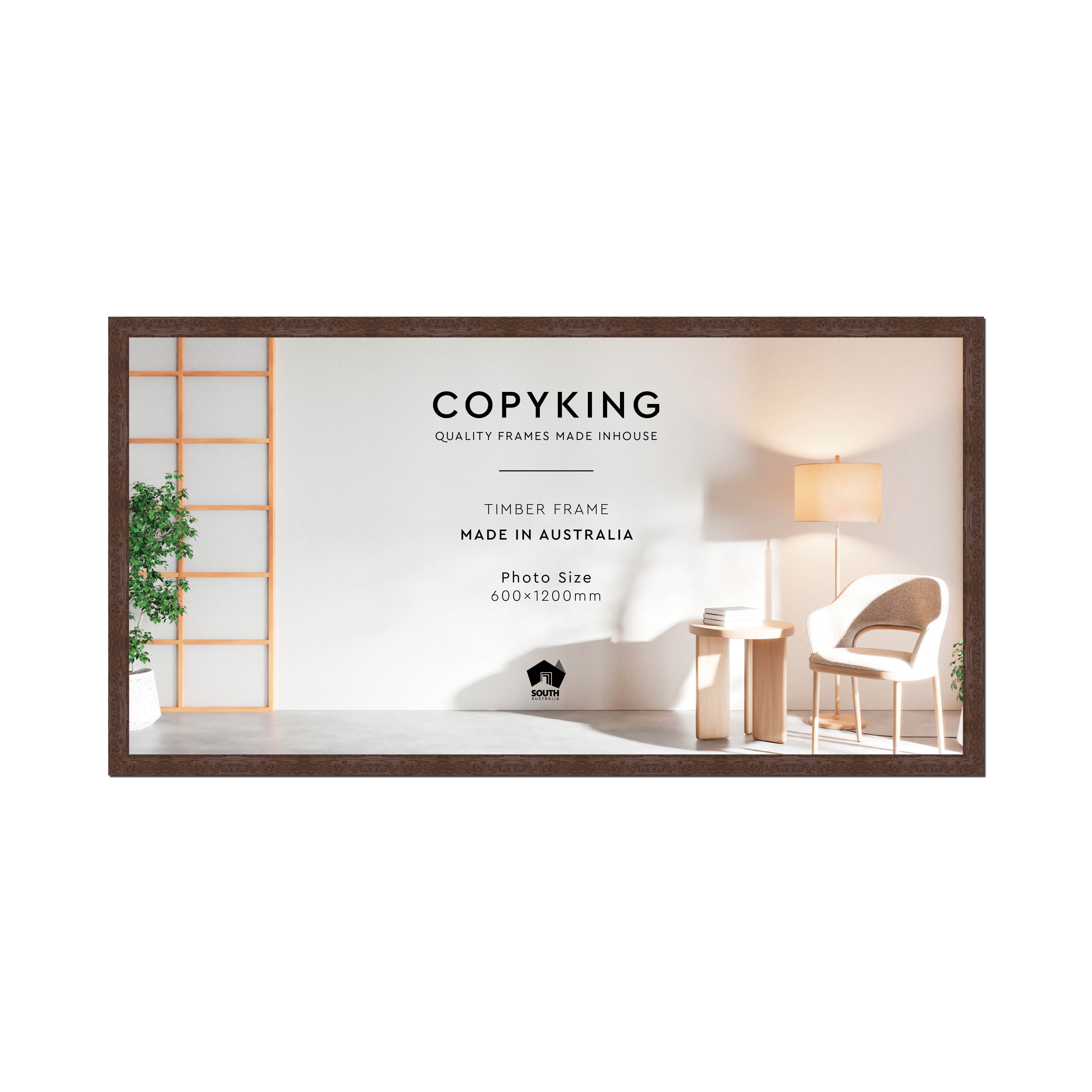 Prime Tobacco 30mm Wood Panoramic Photo Frame - 60cm x 120cm – Copyking